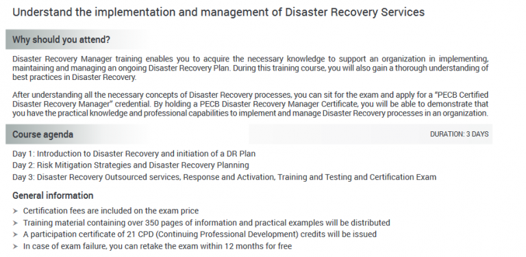 Disaster Recovery Manager