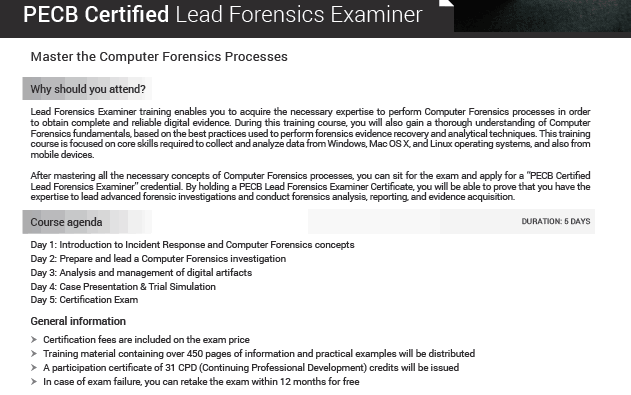 Lead Forensics Examiner